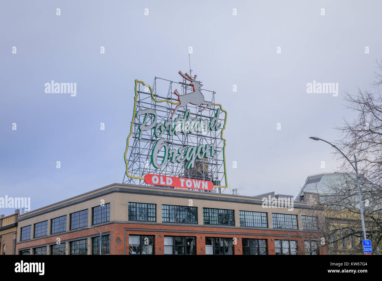 Portland, Oregon, United States - Dec 26, 2017 : View of the iconic ...