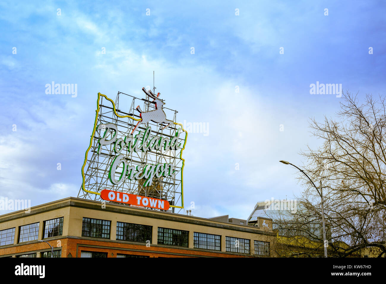 Portland, Oregon, United States - Dec 26, 2017 : View of the iconic ...