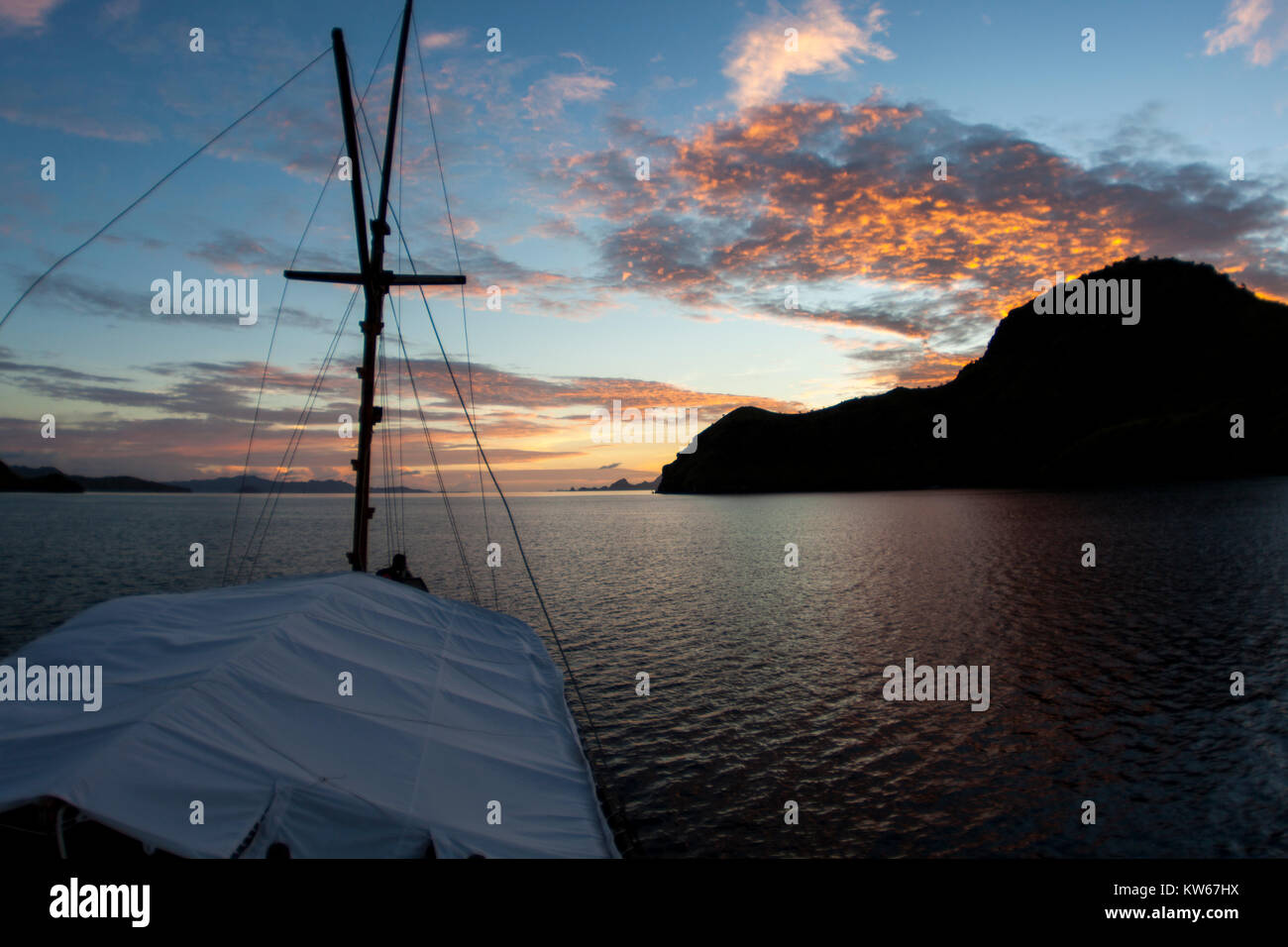 Sunrise in Komodo National Park Indonesia Stock Photo - Alamy