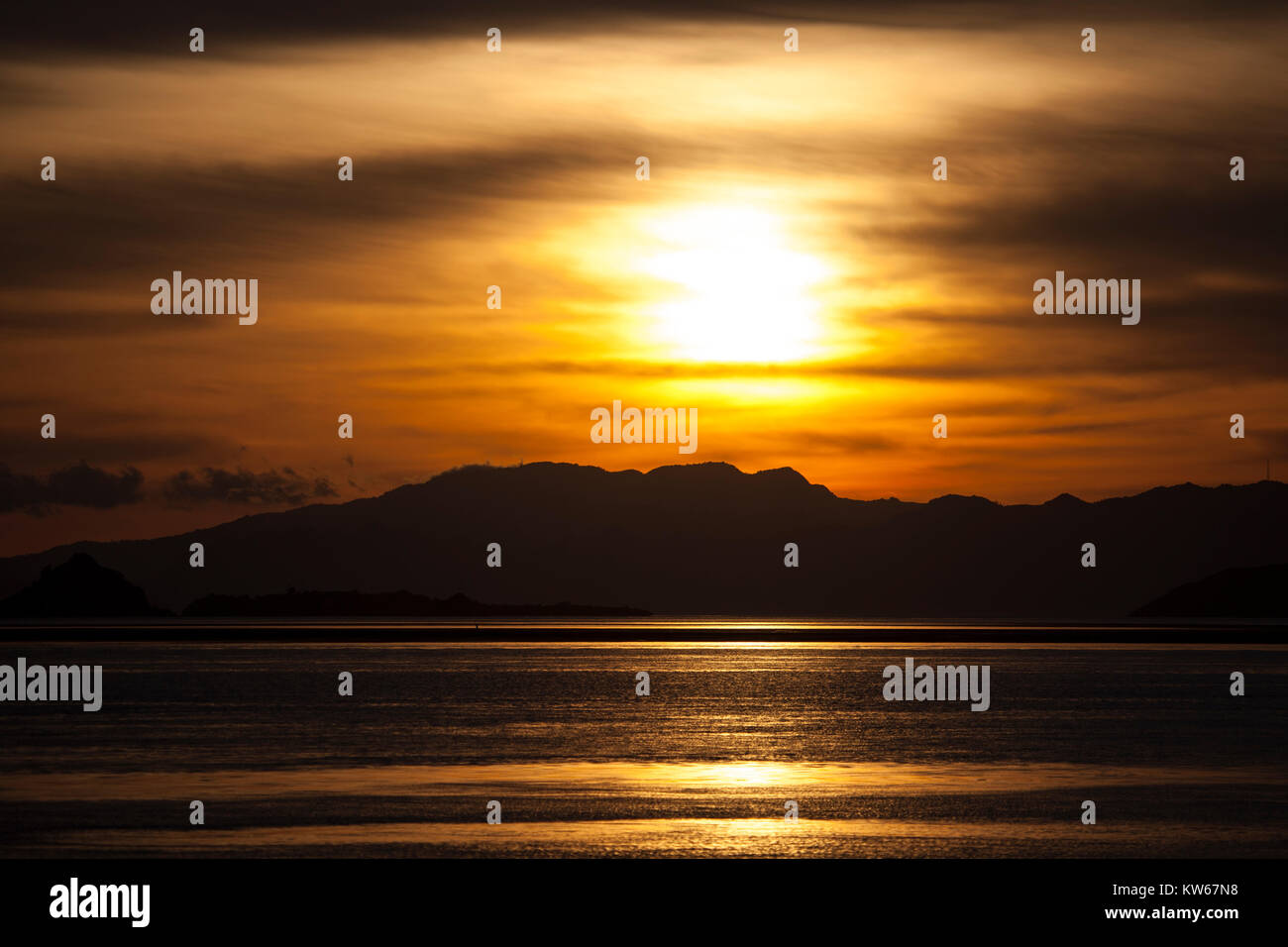 Sunset in Komodo Indonesia. (Pulau Kalong Stock Photo - Alamy