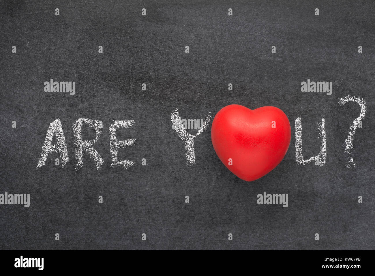 are you question handwritten on blackboard with heart symbol instead of ...