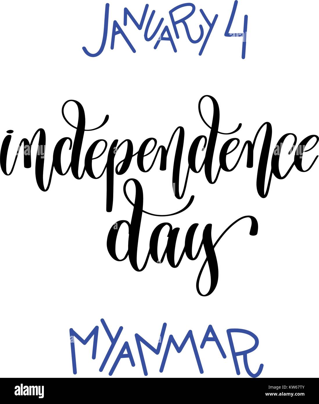 Handwritten independence card Stock Vector Images - Alamy