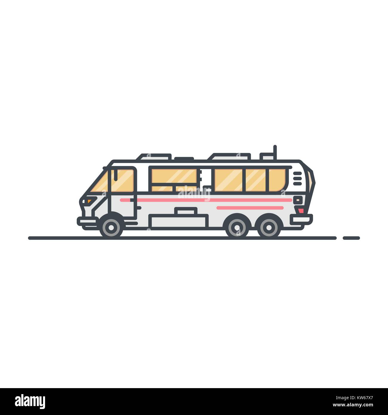Motorhome on holiday vintage Stock Vector Images - Alamy
