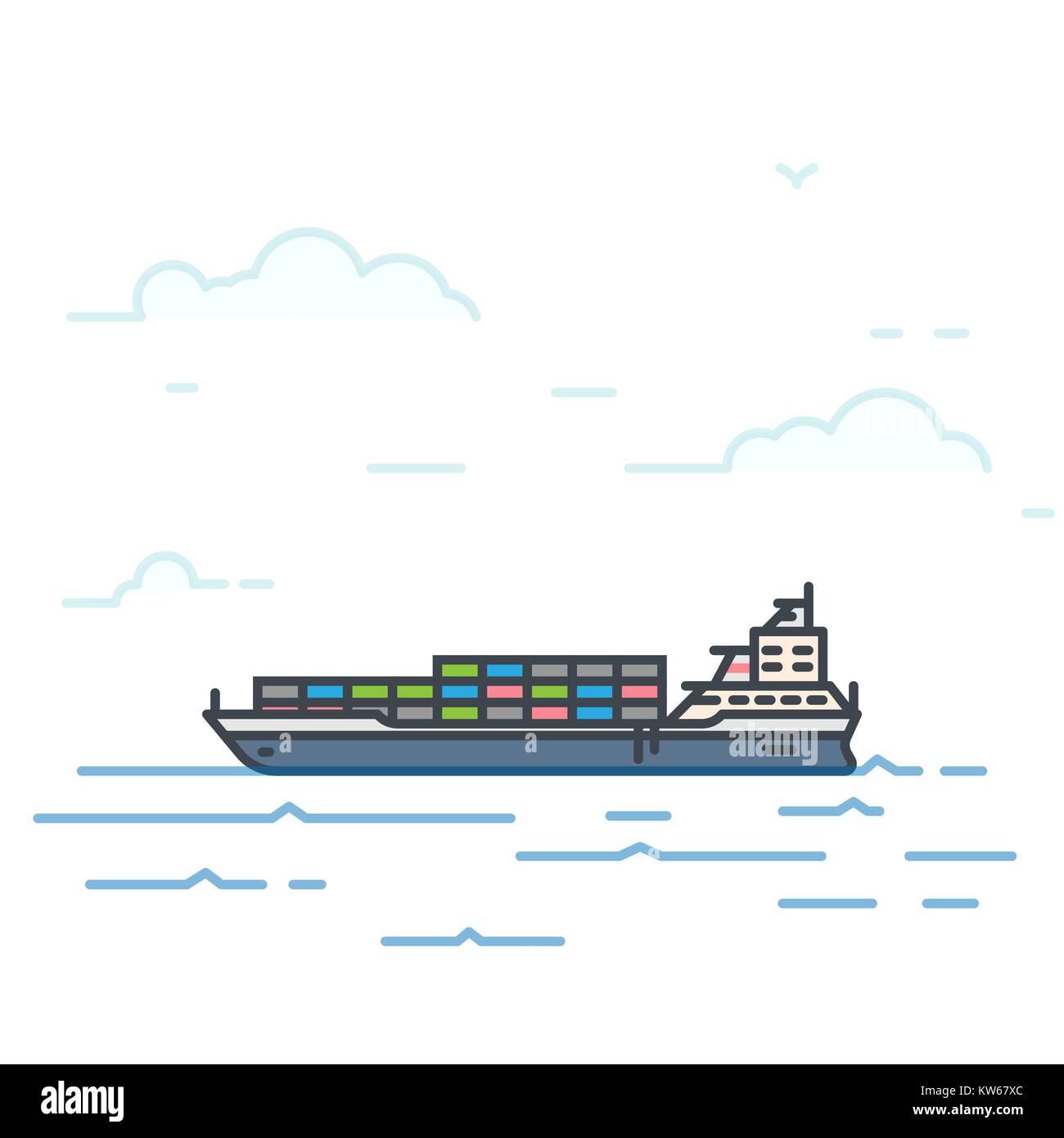 Shipping containers on port Stock Vector Images - Alamy