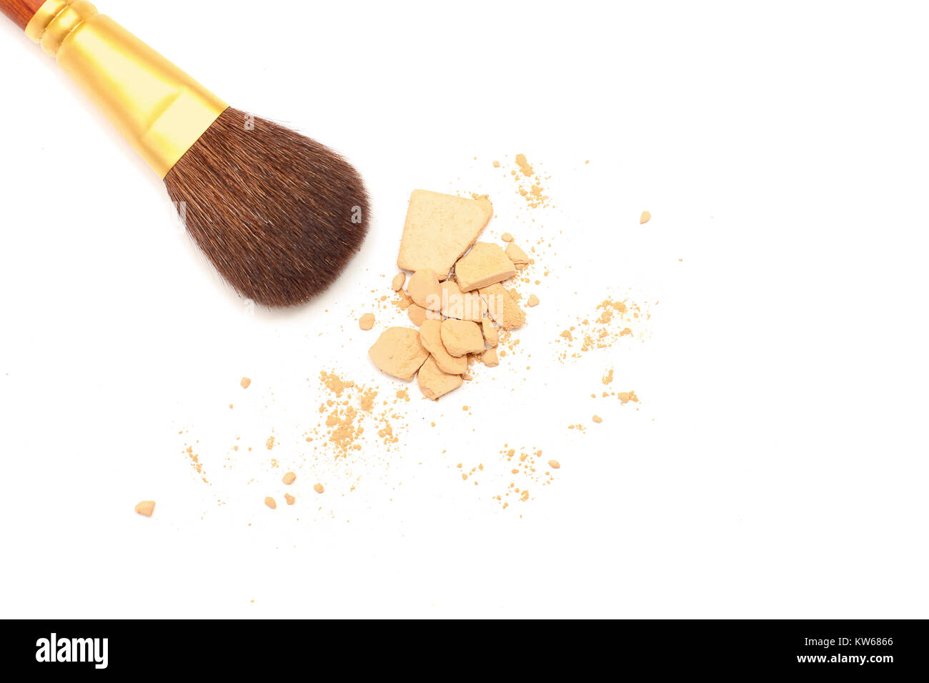 powder and brush isolated on white background Stock Photo - Alamy