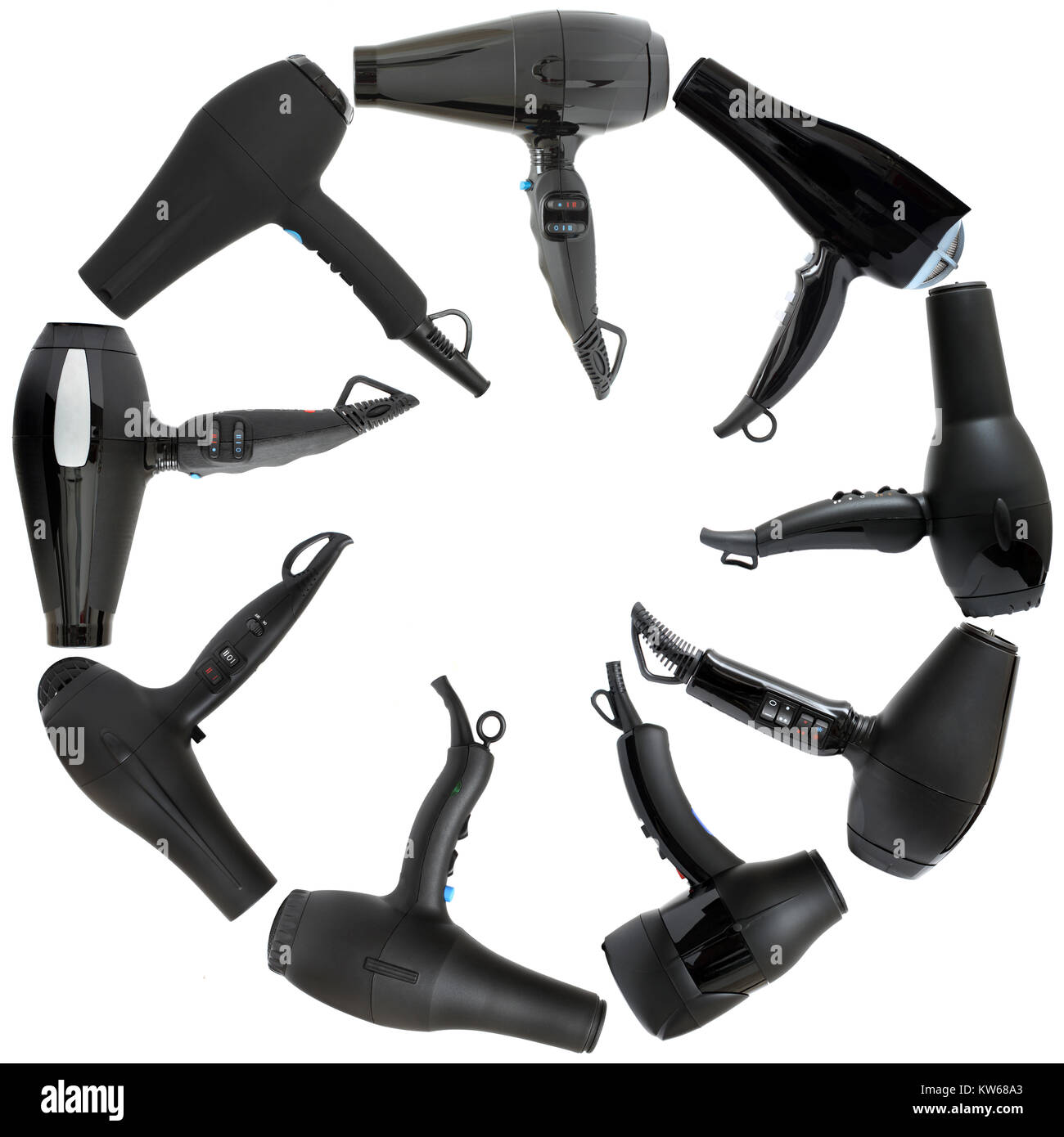 Hairdryer isolated - beauty salon tools Stock Photo - Alamy