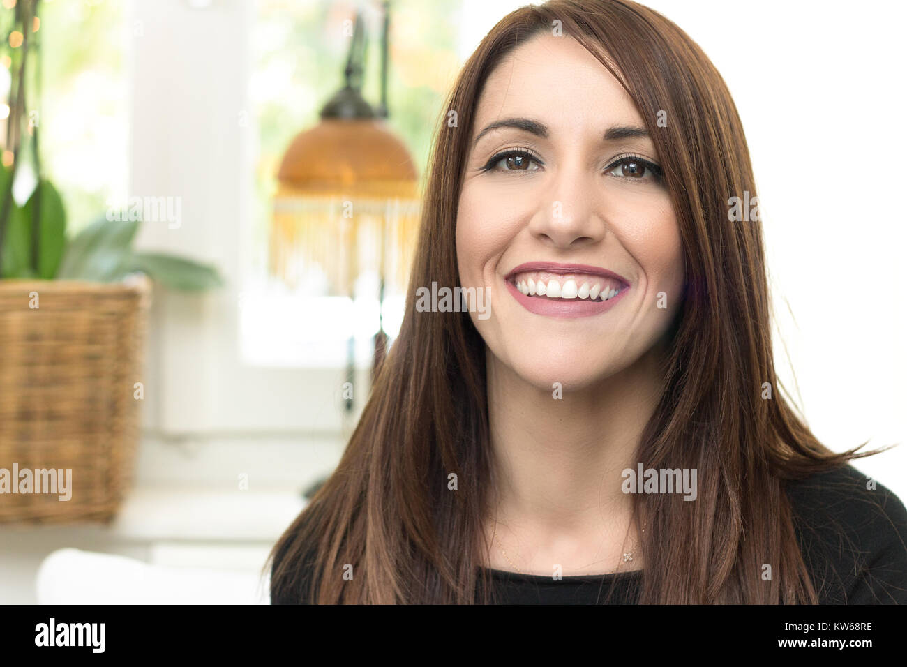 Indoor natural portrait smiling hi-res stock photography and images - Alamy