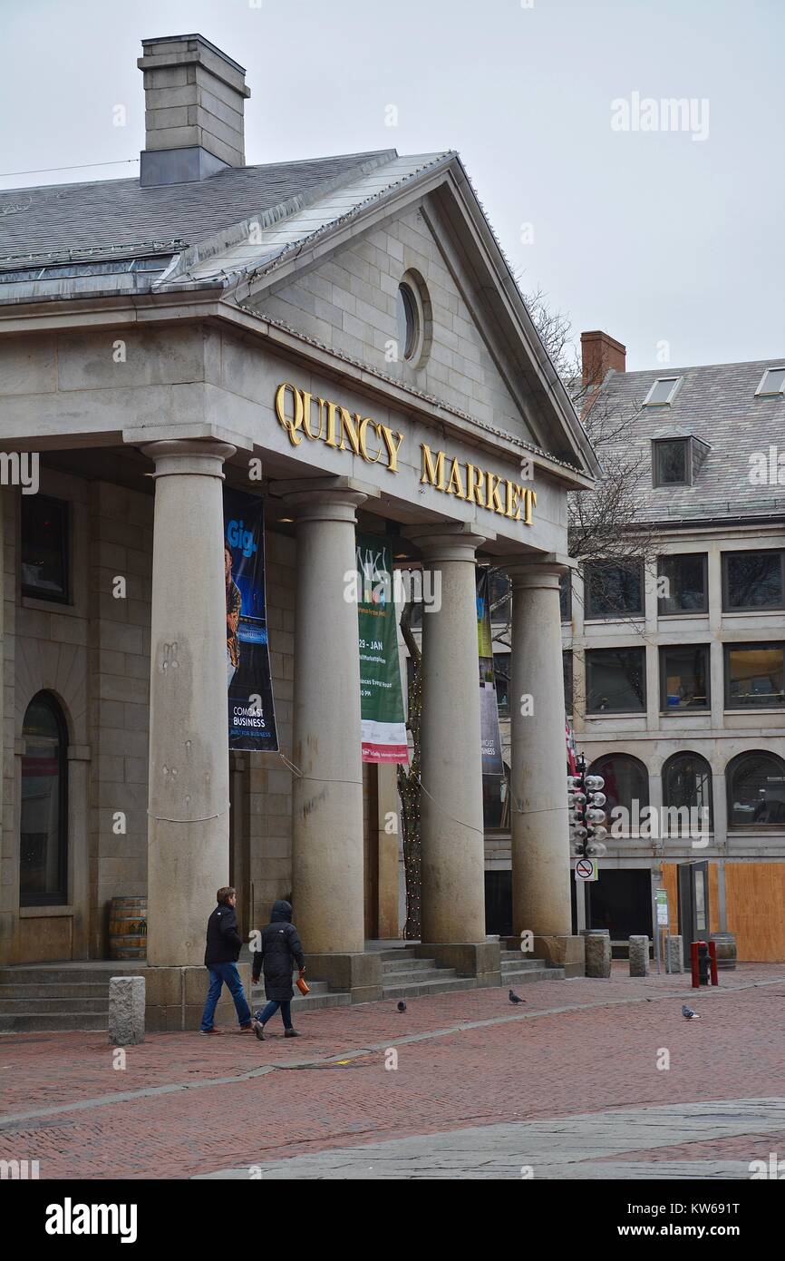 Boston's Haymarket Neighborhood in the Winter before any snow fall ...