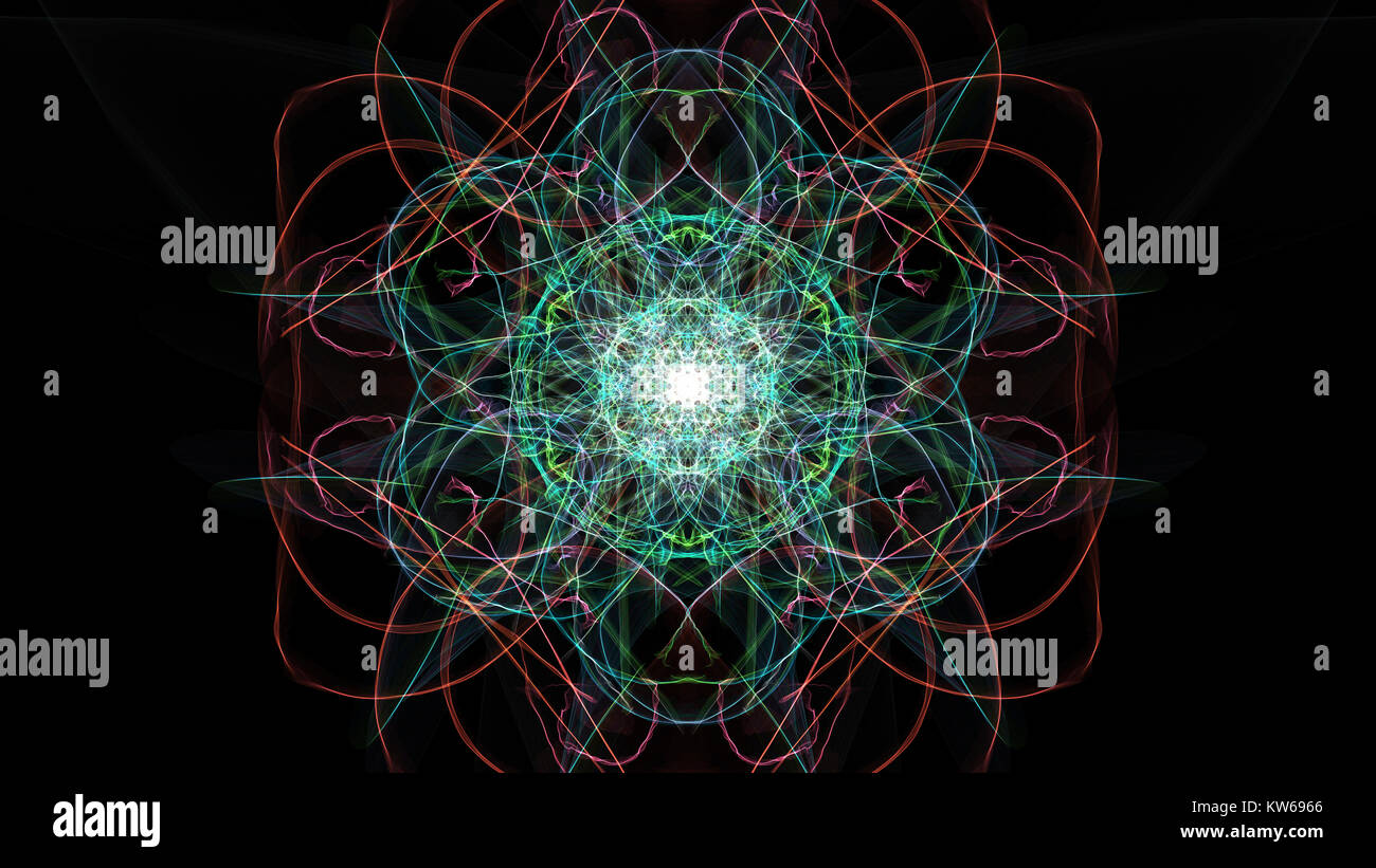 Symmetrical and colorful design made by digital graphic. Silk symmetry ...