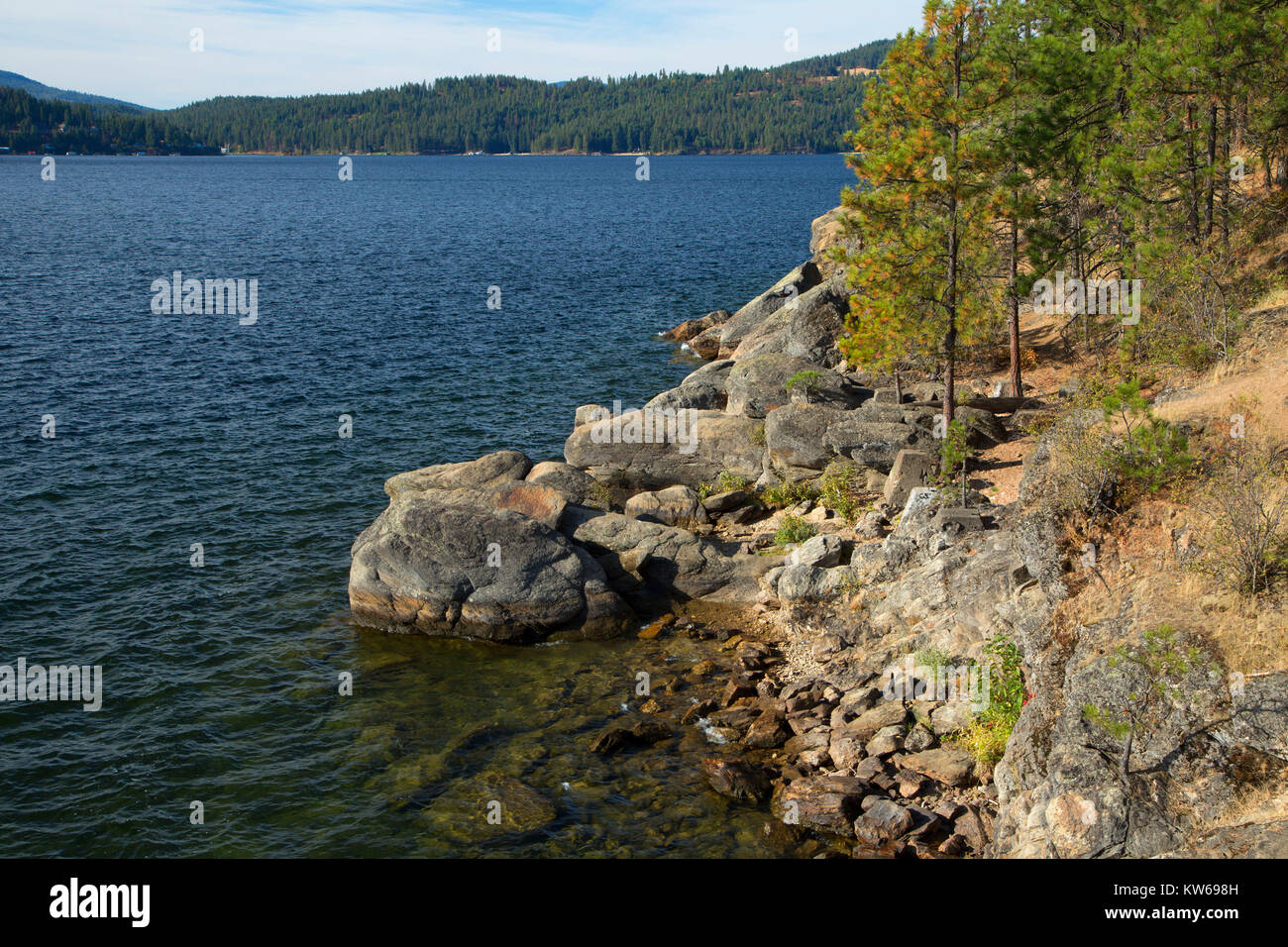 Coeur D'Alene Lake, Tubbs Hill Natural Area, Coeur D'Alene, Idaho Stock ...