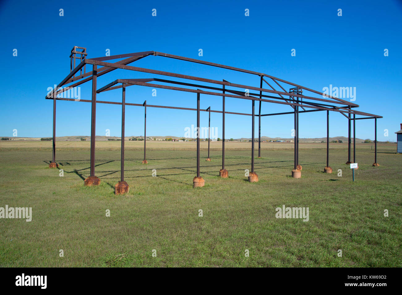 Guardhouse ghost structure, Fort Buford State Historic Site, North ...