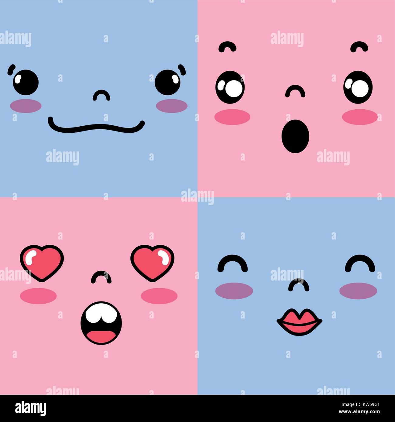set emotion emoji character faces message vector illustration Stock ...