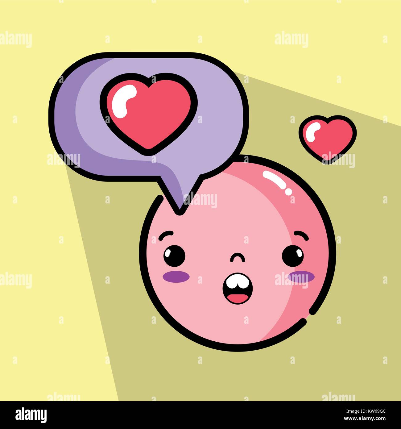 emoticon surprised face with chat bubble vector illustration Stock ...