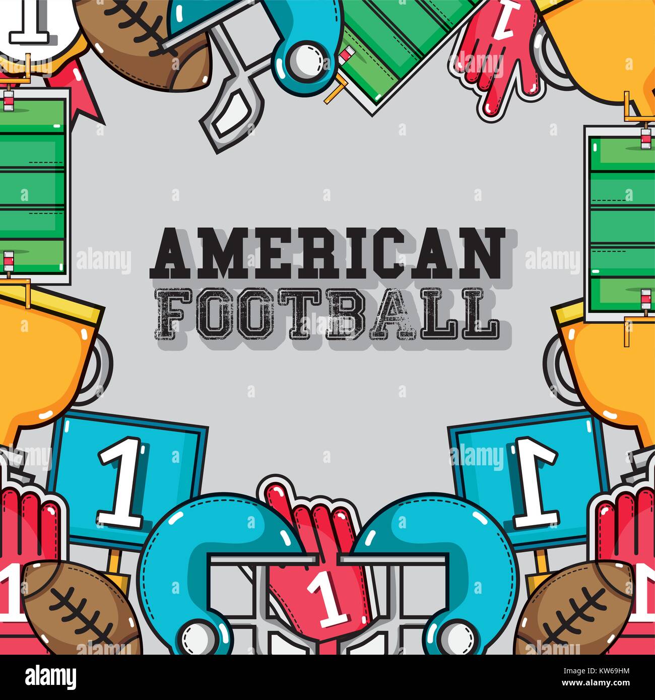 american football tools background design vector illustration Stock ...
