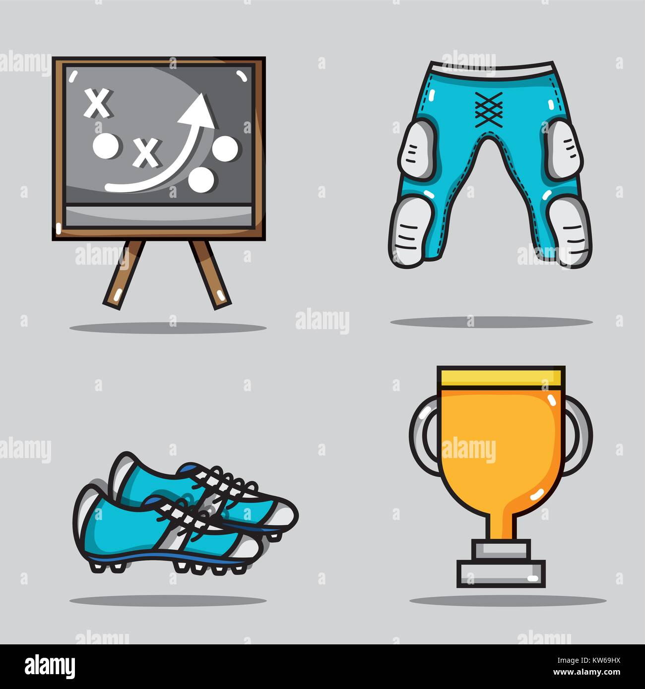 set amercan football elements to competition vector illustration Stock ...