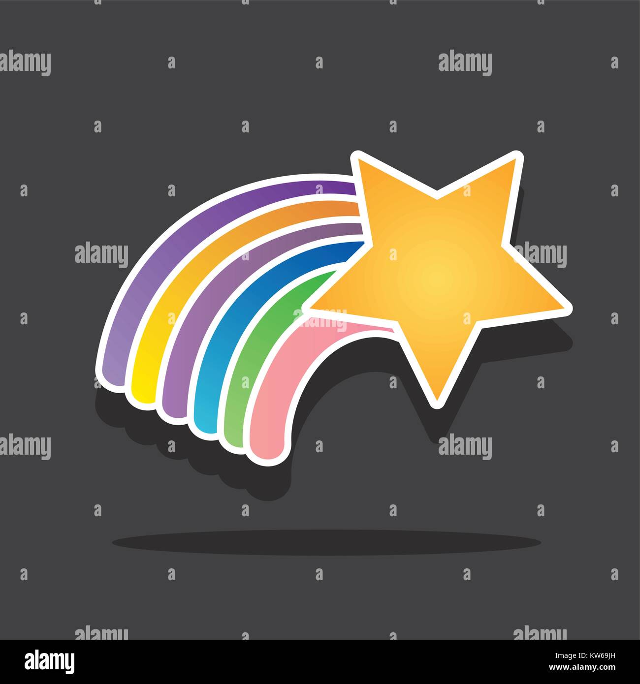 nice rainbow with star in sky design vector illustration Stock Vector ...