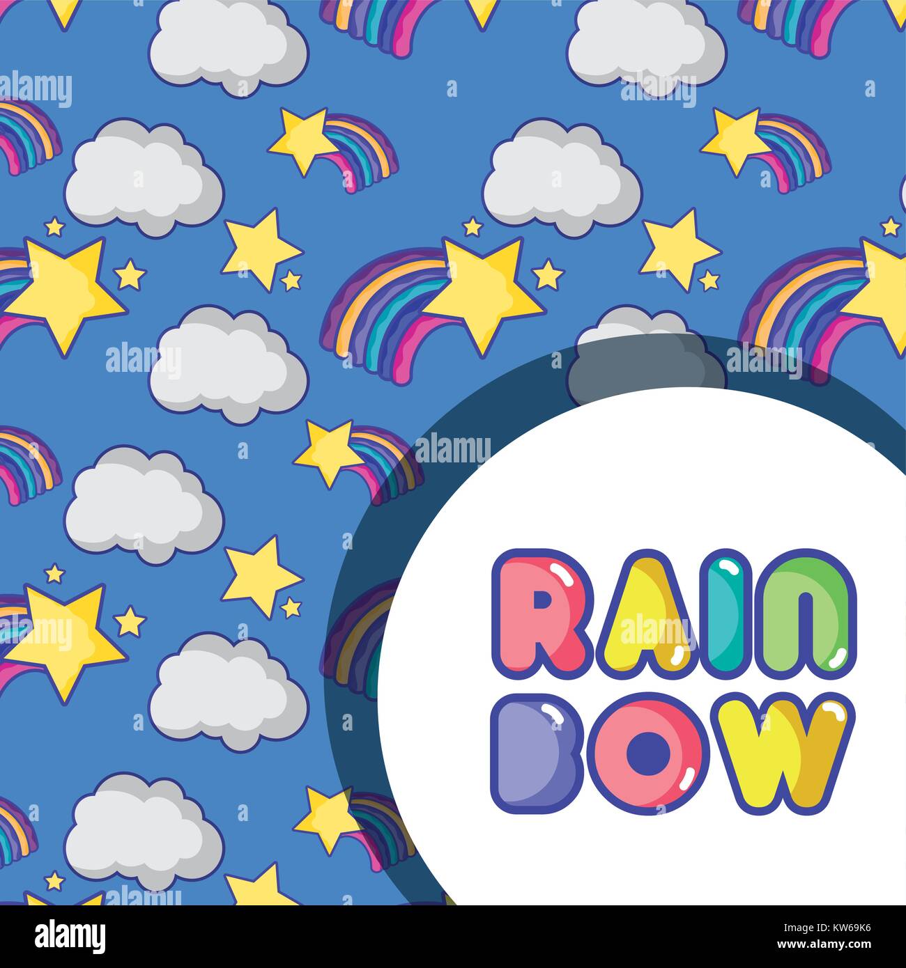 rainbow with star and clouds background design vector illustration Stock Vector Image & Art - Alamy