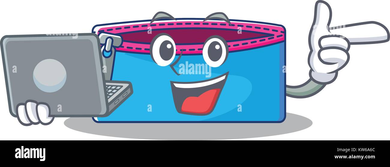 With laptop pencil case character cartoon Stock Vector Image & Art - Alamy