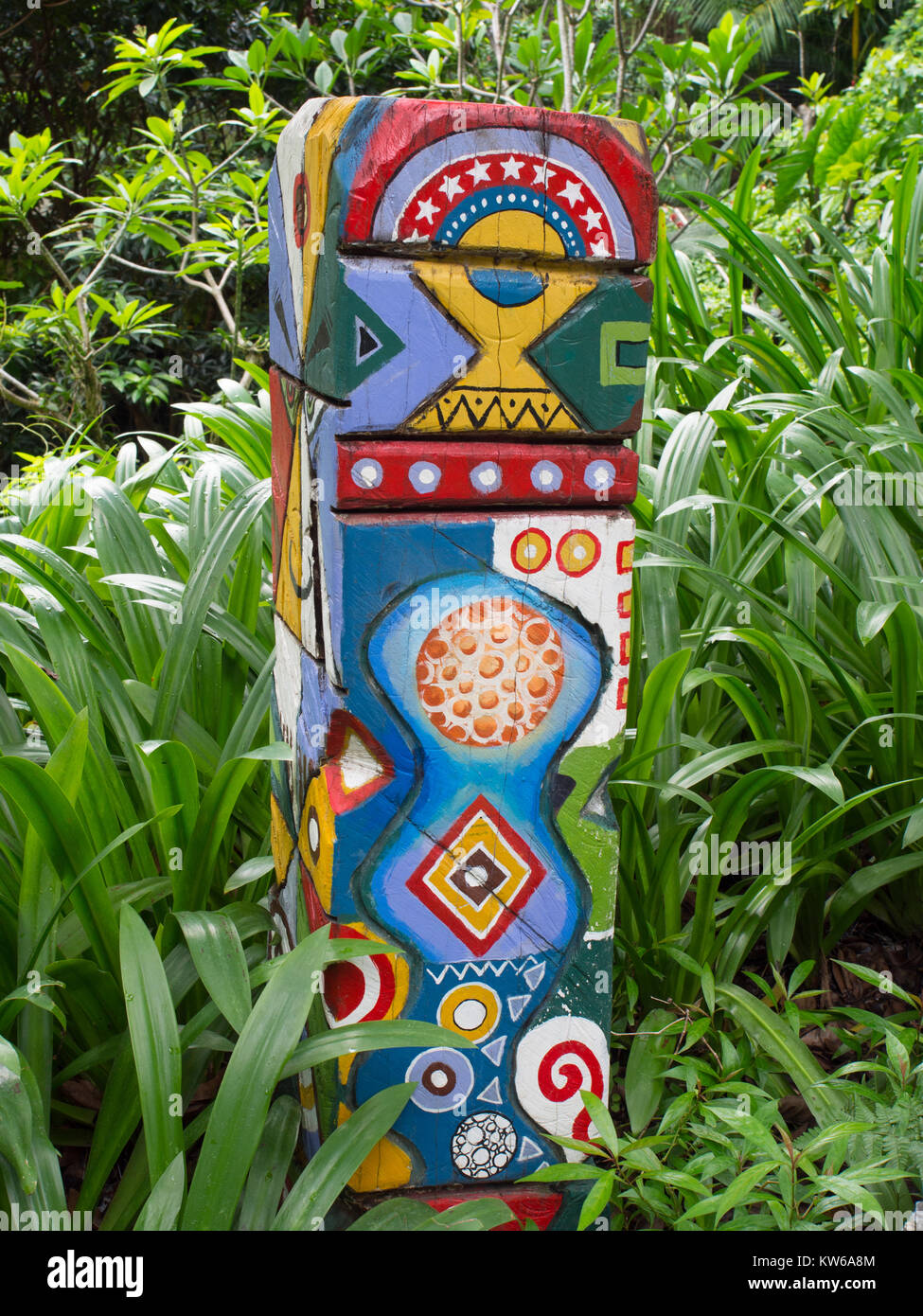 Colourful Pole In Garden Stock Photo - Alamy