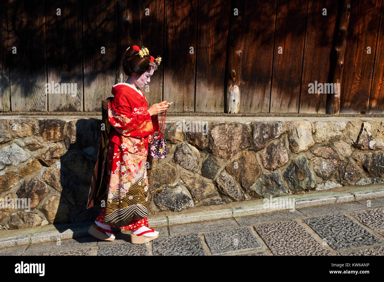 Japan, Honshu island, Kansai region, Kyoto, Gion, Geisha area Stock ...