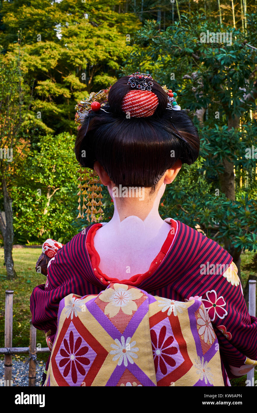 Japan, Honshu island, Kansai region, Kyoto, Gion, Geisha area Stock ...