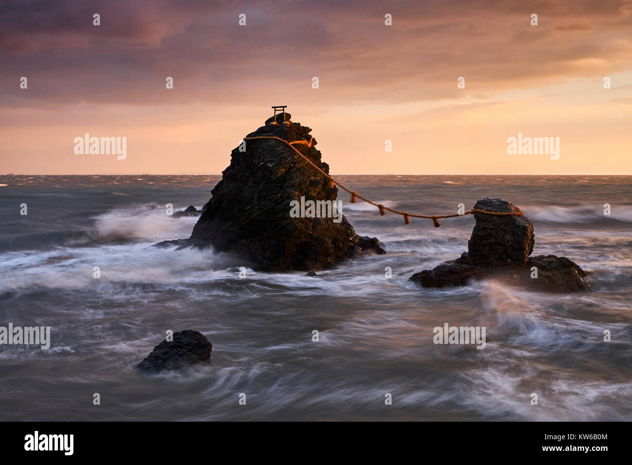 Japan, Honshu island, Ise Shima, Mie region, Futami, Meoto-Iwa (Wedded ...
