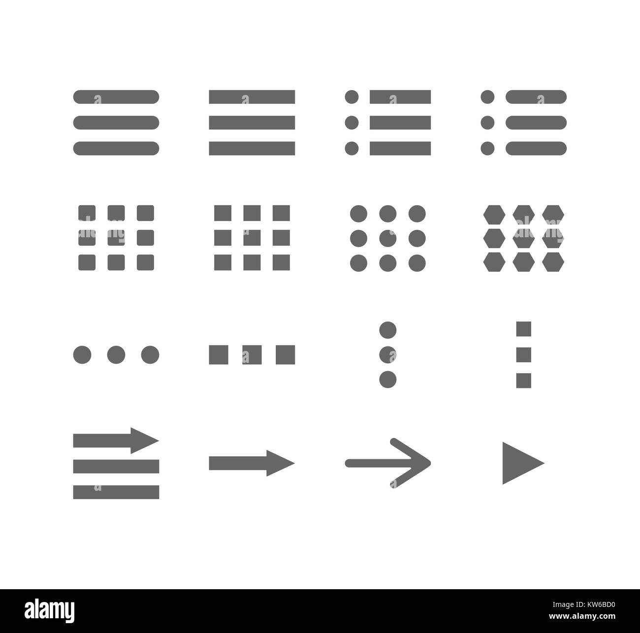 Navigation buttons sign collection. Arrows and hamburger buttons Stock ...