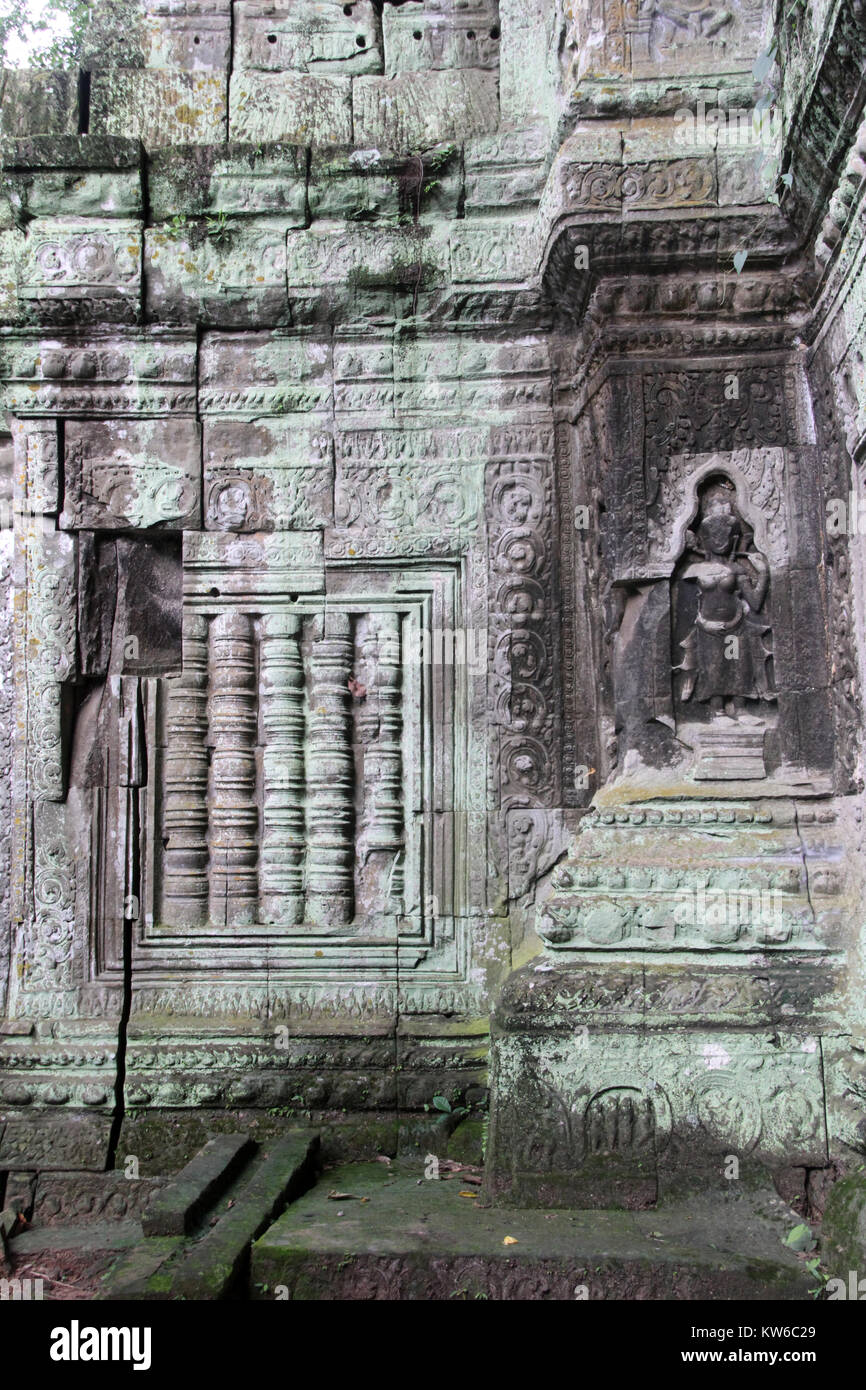Wall of temple in Ta Prom, Angkor, Cambodia Stock Photo - Alamy