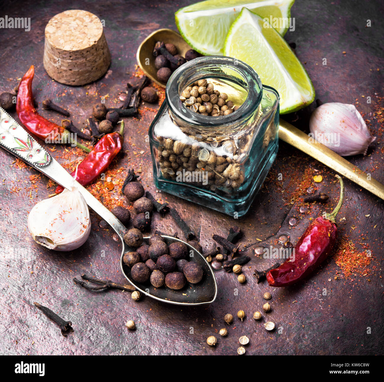 A large set of spices and condiments for cooking Stock Photo - Alamy