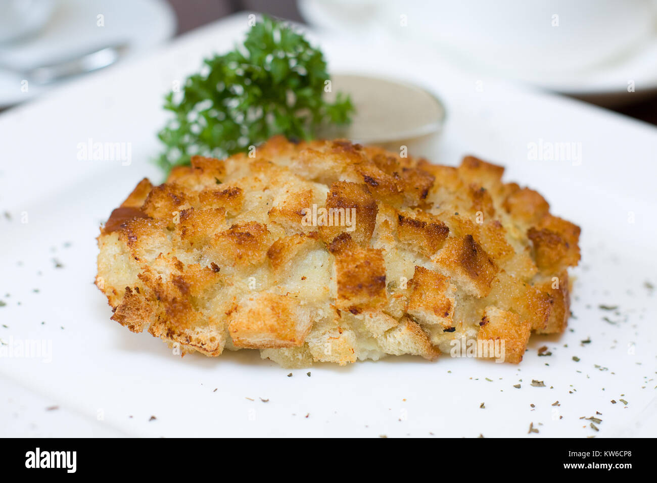 Gourmet meat in bread crumbs Stock Photo - Alamy