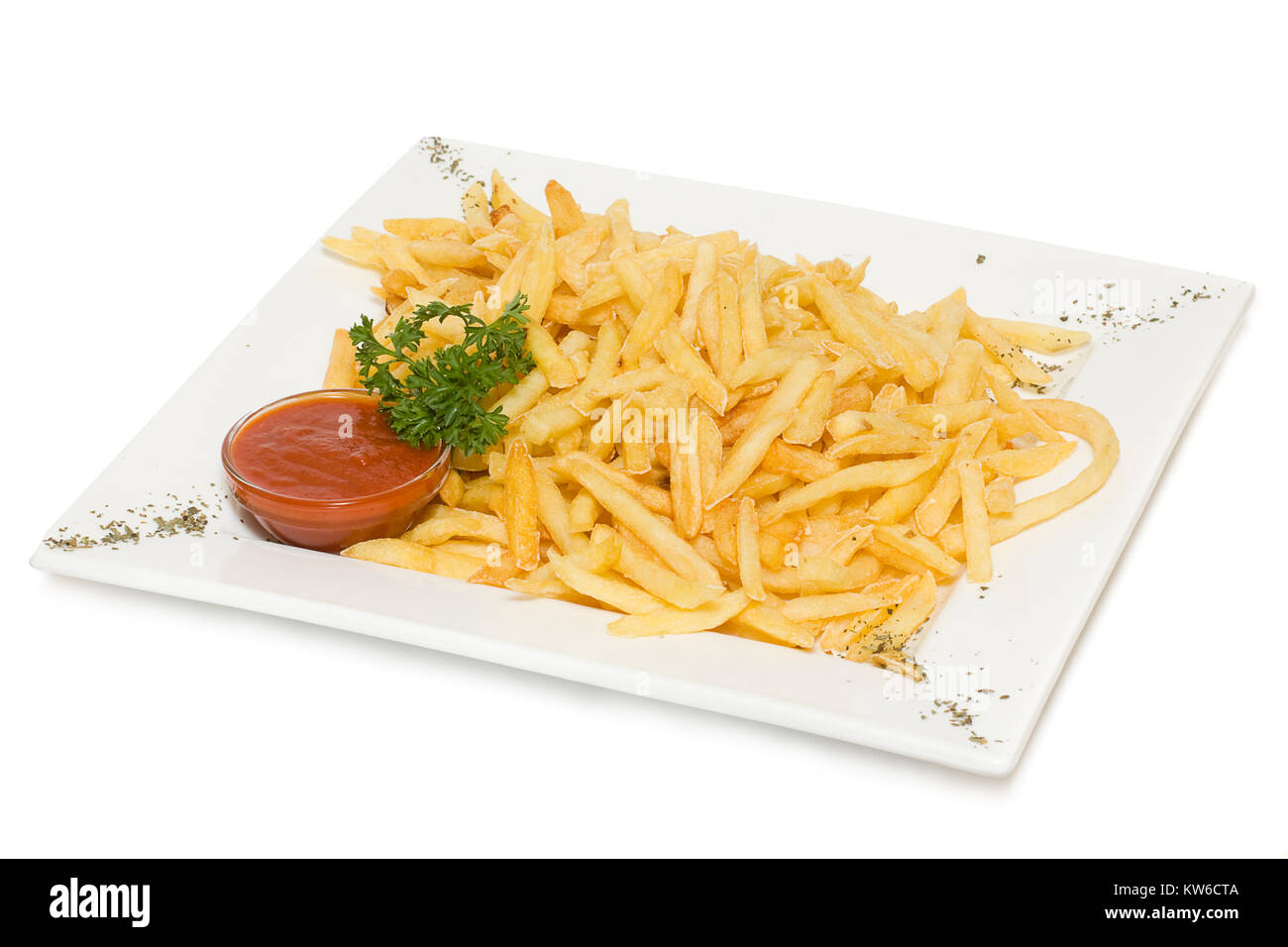 Fried potatoes isolated on white background Stock Photo - Alamy