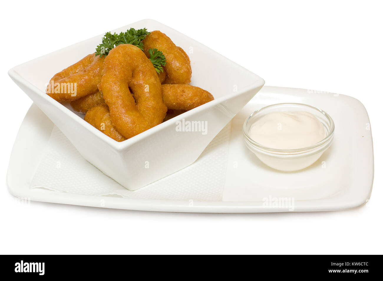 Fried squid ring on Cut Out Stock Images & Pictures - Alamy