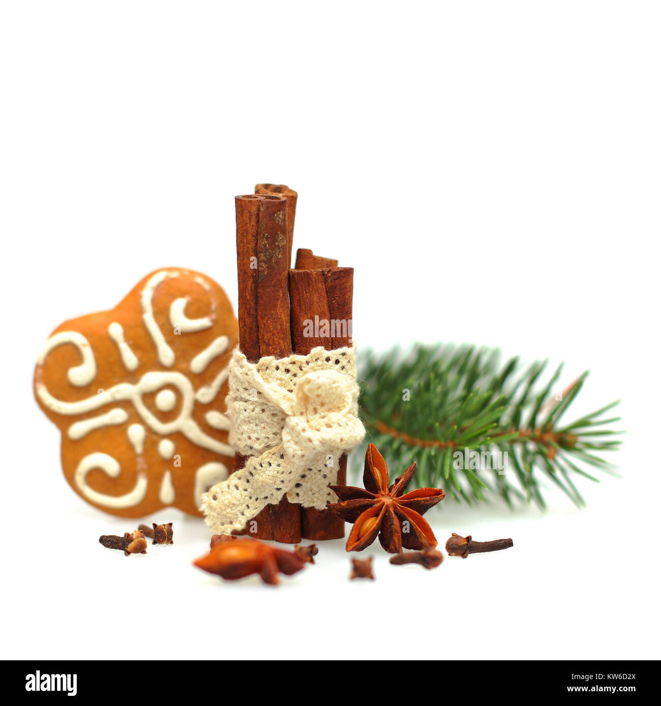 Anise star, cinnamon and Christmas cookies Stock Photo - Alamy