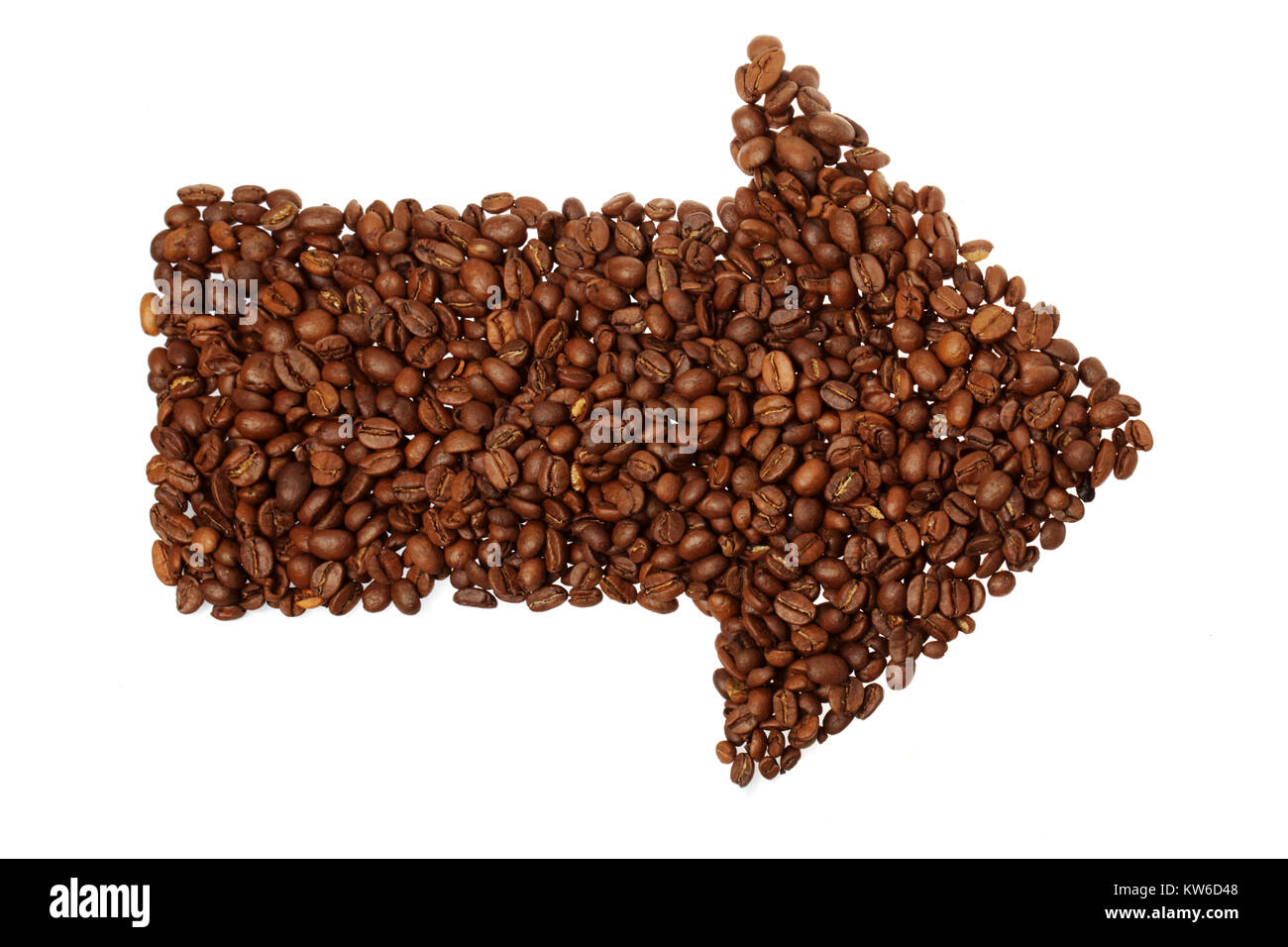 Coffee arrow isolated on white Stock Photo - Alamy