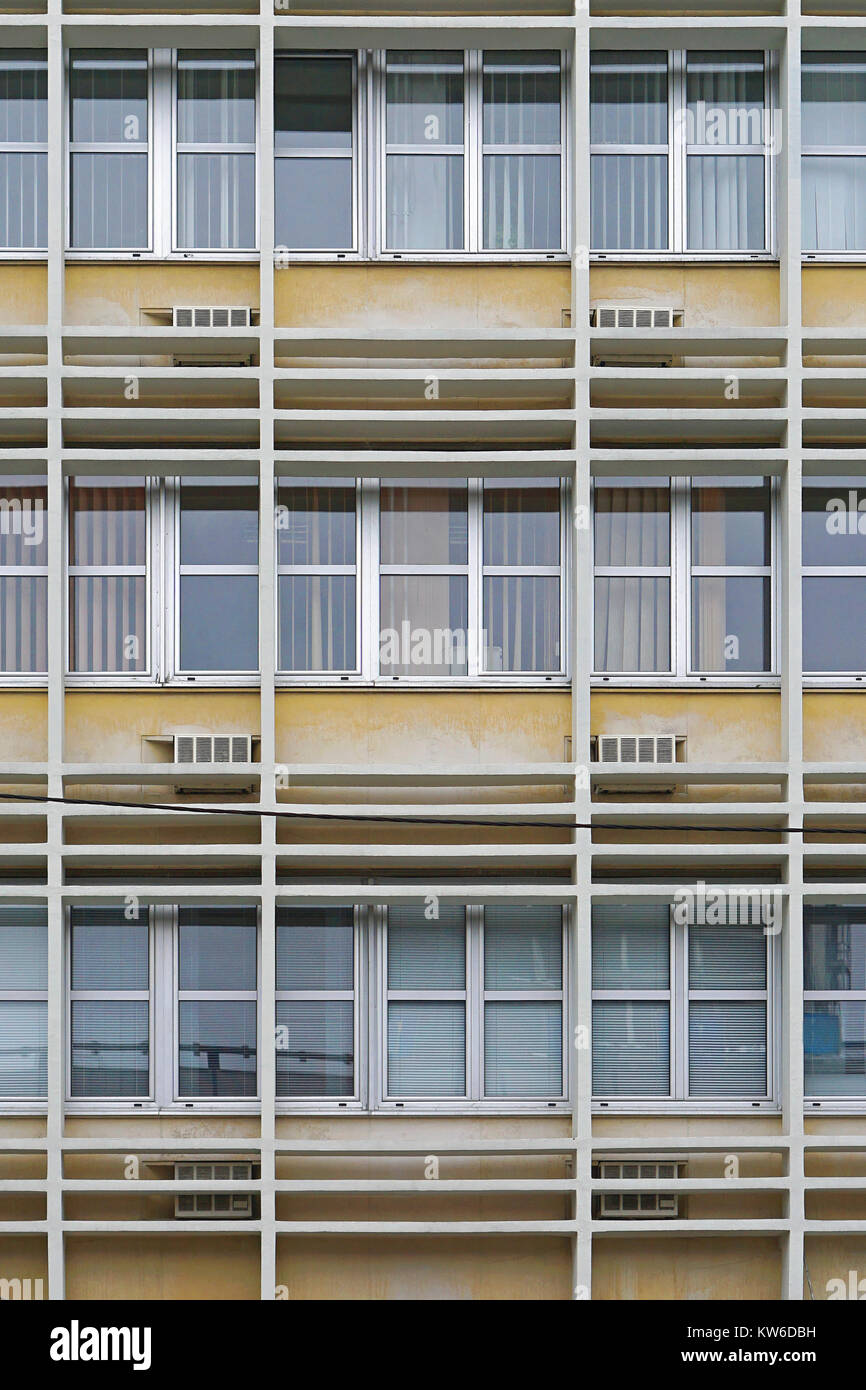Building facade with geometric lines Stock Photo - Alamy