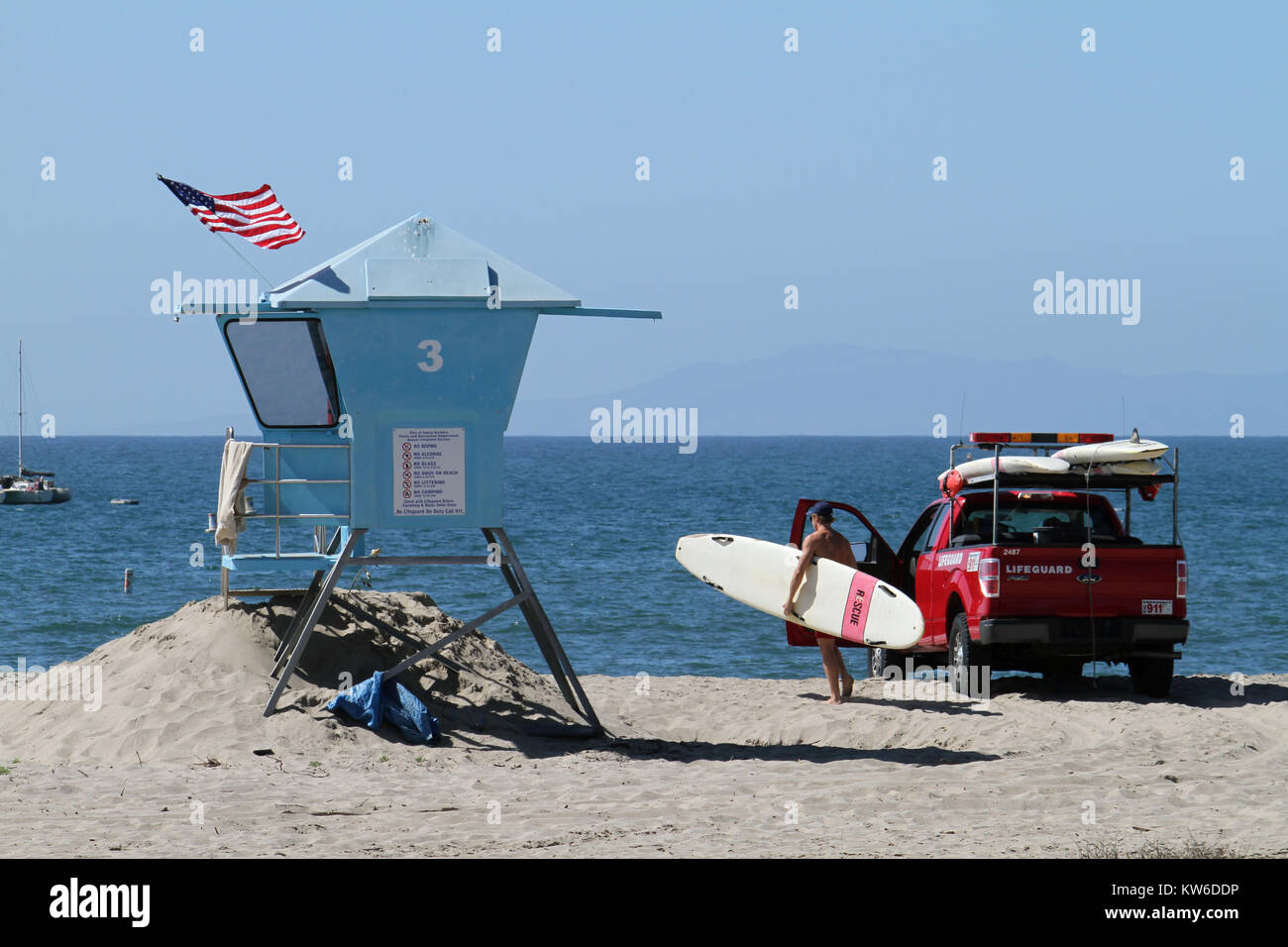 Red lifeguard truck hi-res stock photography and images - Alamy