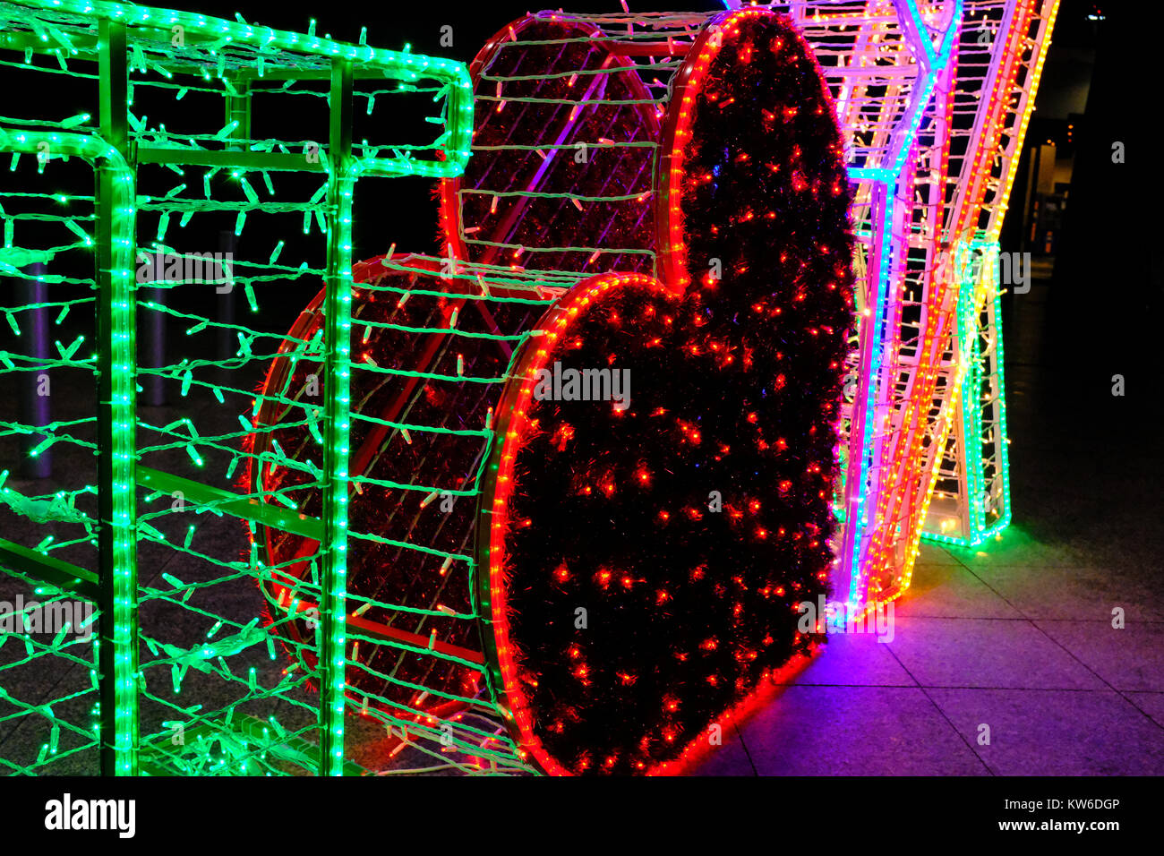 Christmas lights Katowice Airport Stock Photo - Alamy
