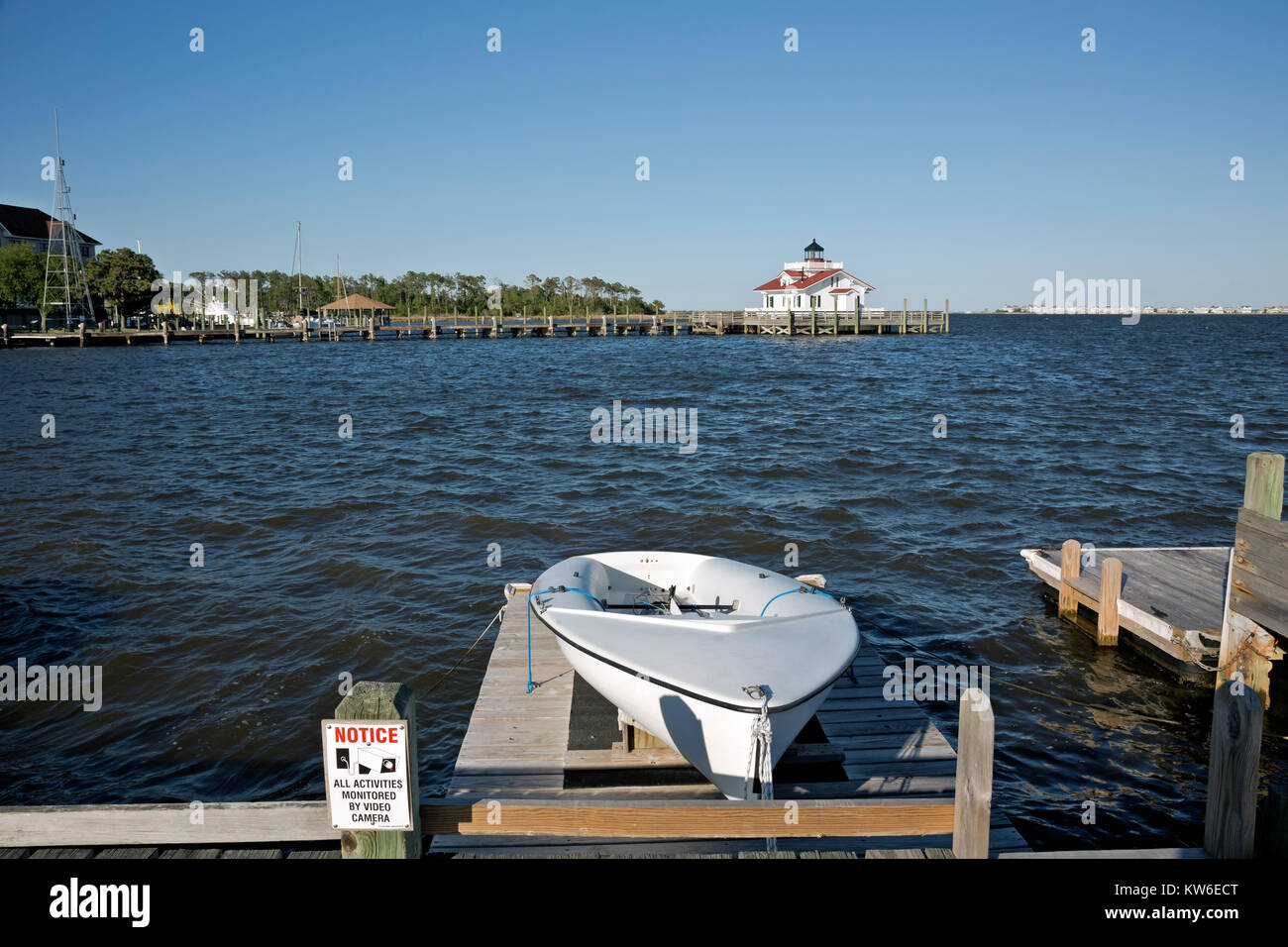 NC01198-00...NORTH CAROLINA - Small boat on Shallowbag Bay with the ...
