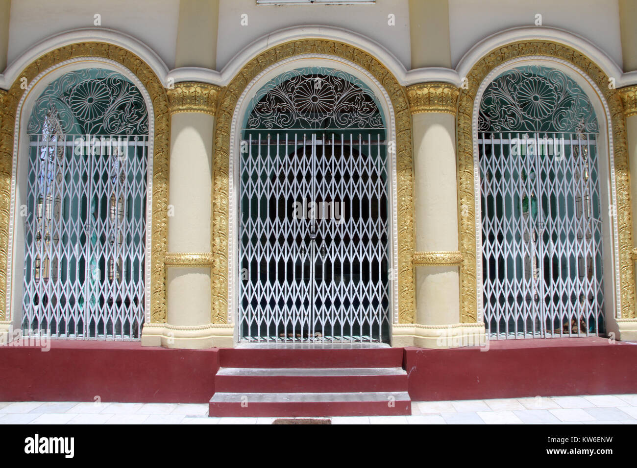 Doors and windows of temple in paya, Moniwa, Myanmar Stock Photo - Alamy
