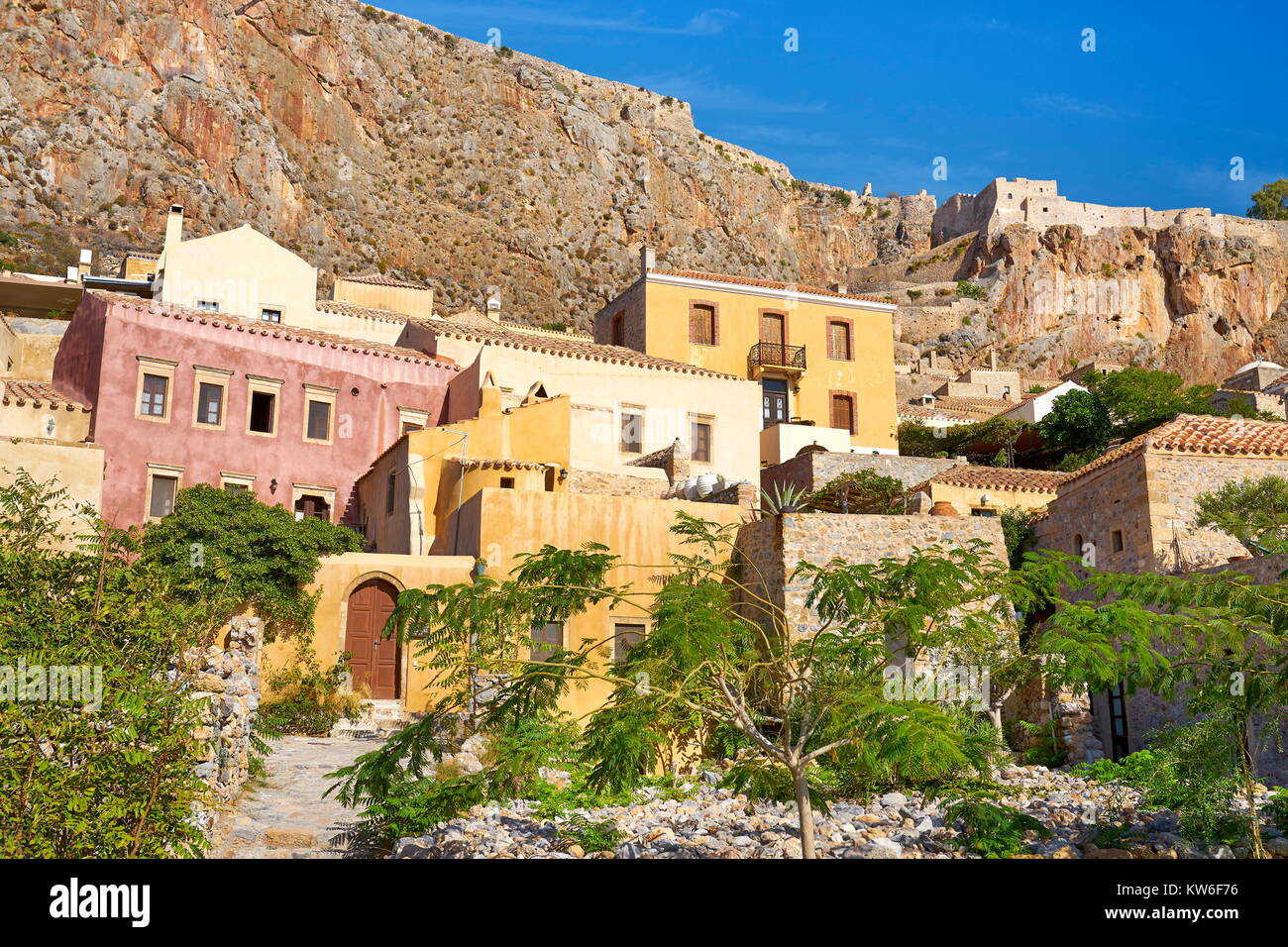 Monemvasia medieval town, Peloponnese, Greece Stock Photo - Alamy