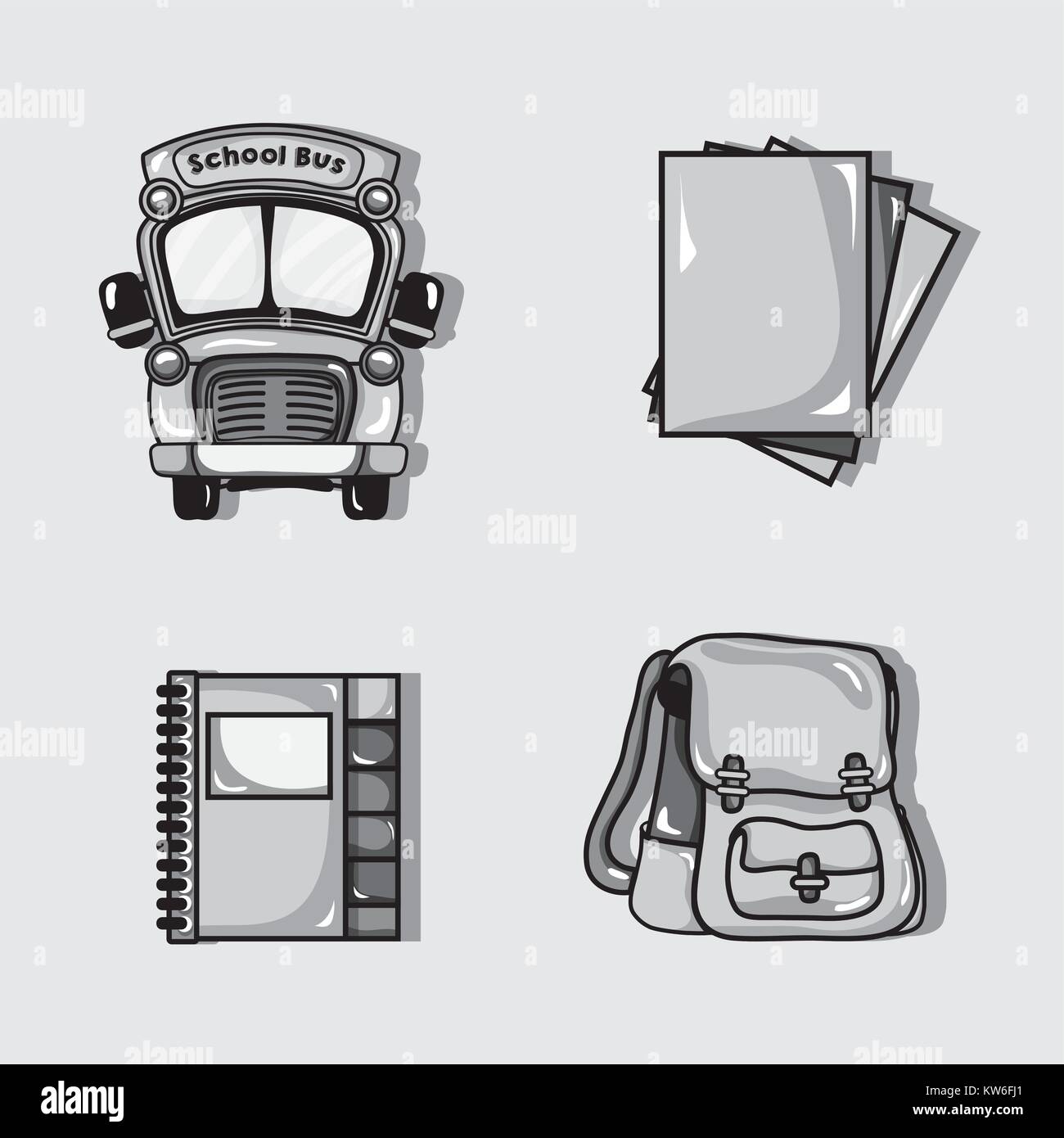set school tools design to study and learn vector illustration Stock ...