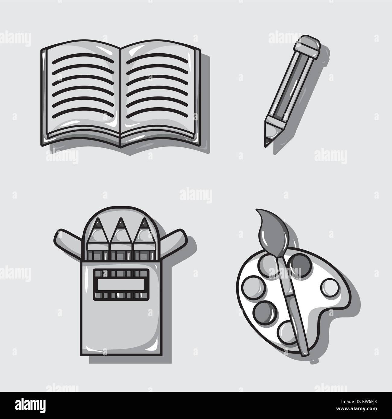 set school tools design to study and learn vector illustration Stock ...
