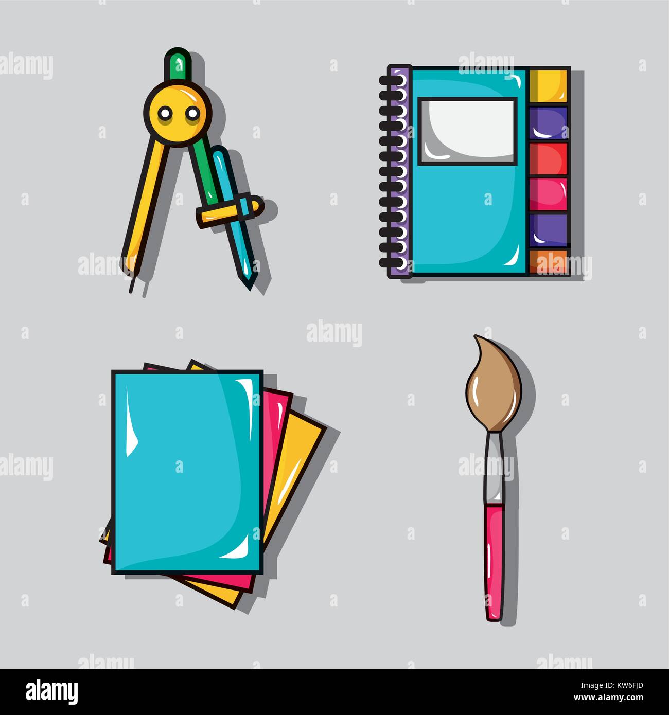 set school tools design to study and learn vector illustration Stock ...