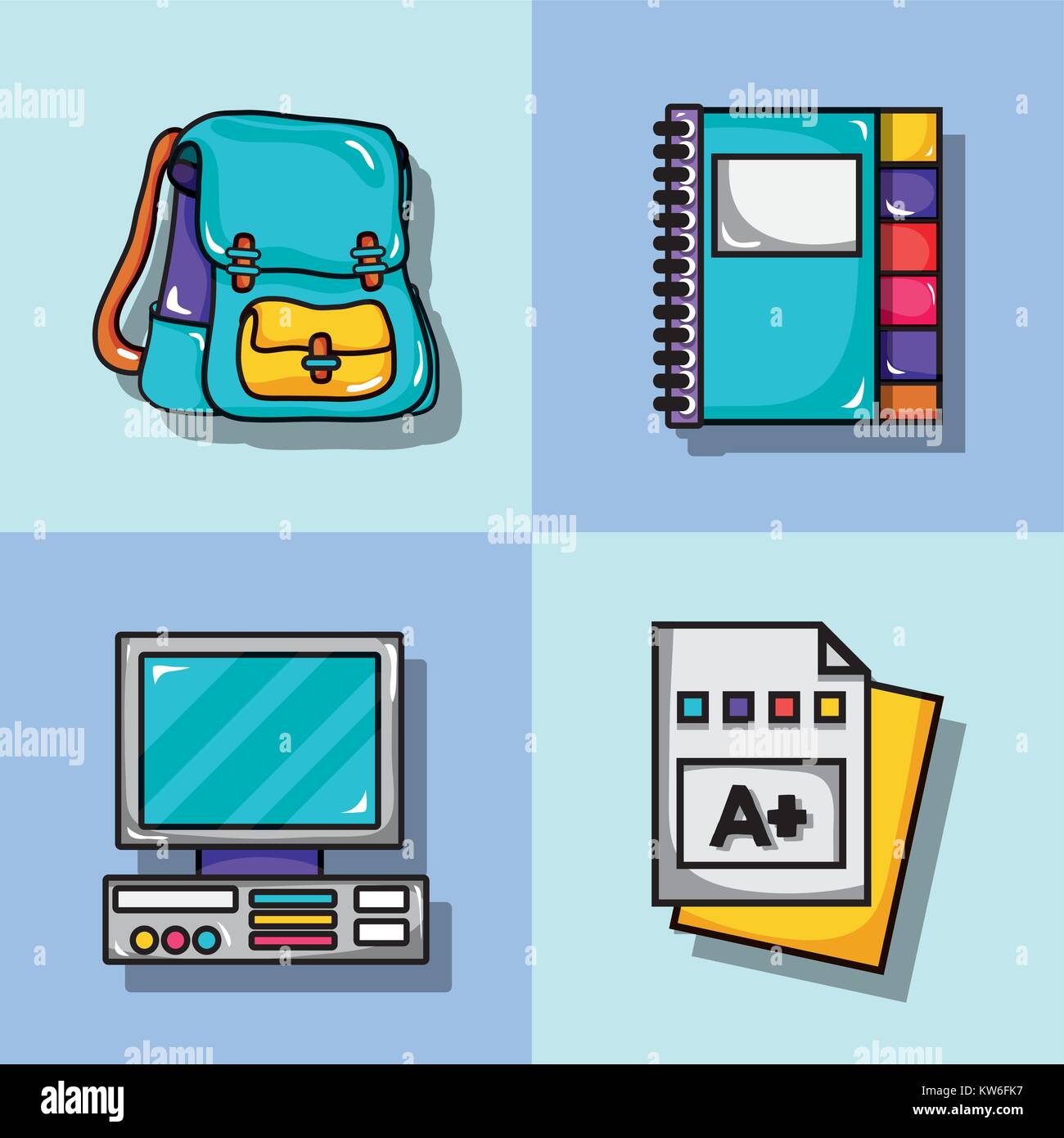 set school tools design to study and learn vector illustration Stock ...