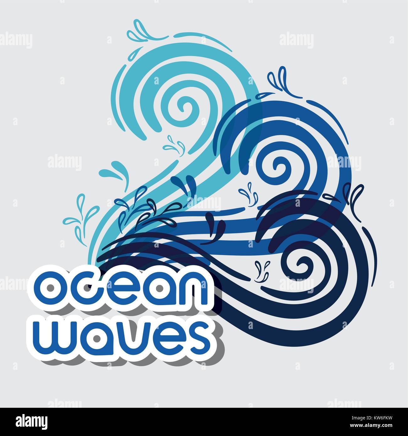 ocean waves with nice shapes design vector illustration Stock Vector ...