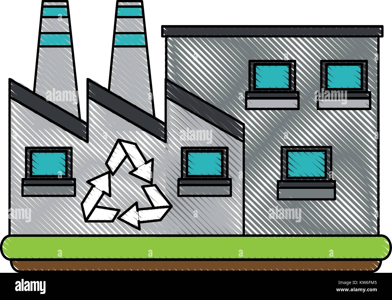 Green factory symbol Stock Vector Image & Art - Alamy