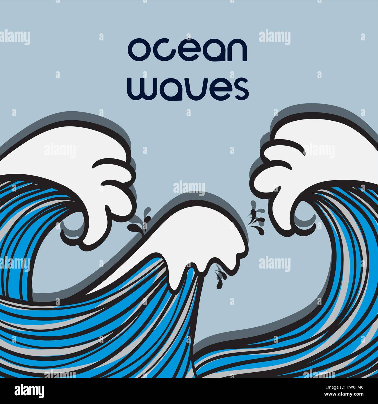 natural ocean waves with shapes design vector illustration Stock Vector ...