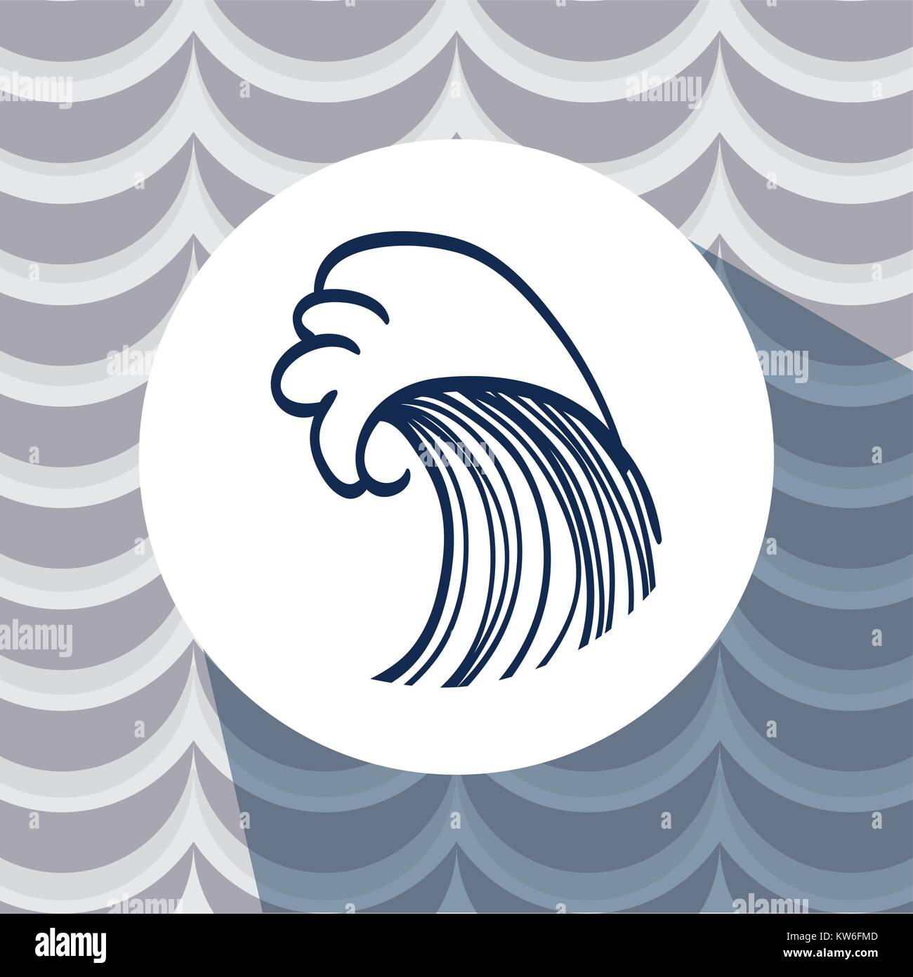 ocean waves inside circle emblem design vector illustration Stock ...