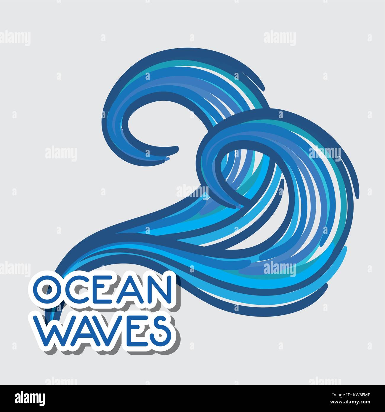 oean waves with cute shapes design vector illustration Stock Vector ...