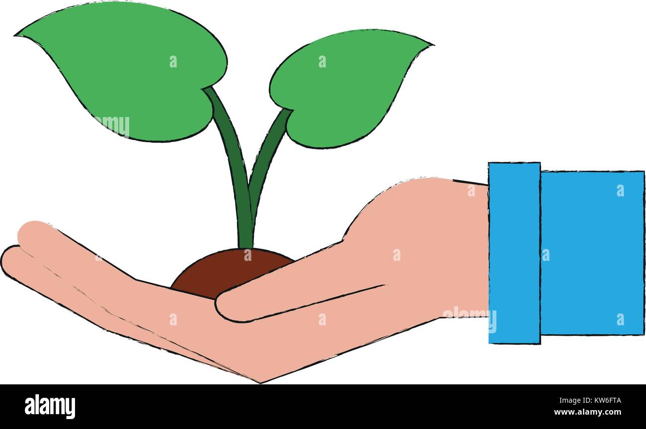 Hand with plant Stock Vector Image & Art - Alamy